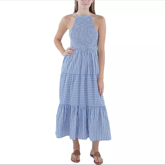 Aqua | Dresses | Aqua Smocked Striped Sundress | Poshmark